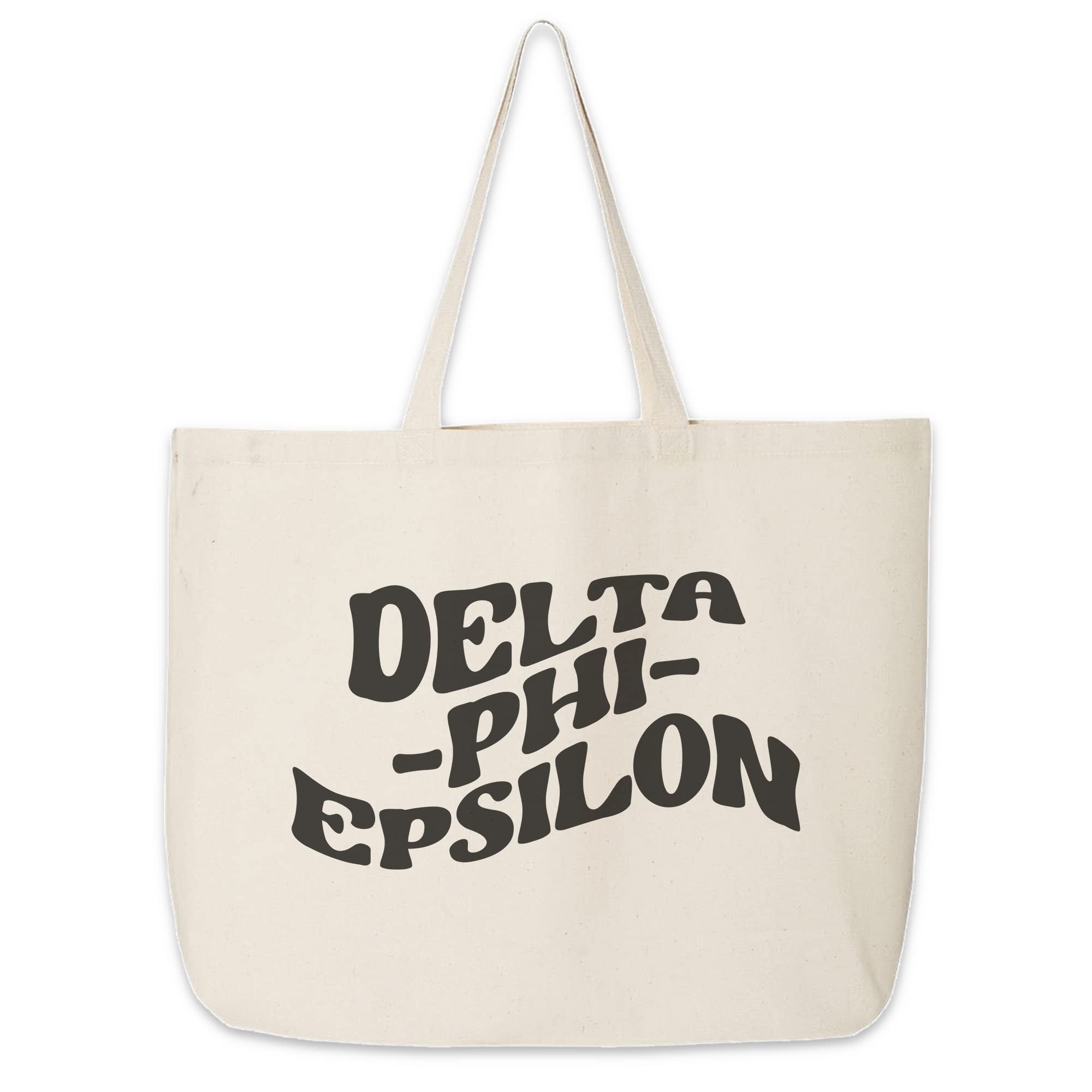 sockprints Tote Bags for Delta Phi Epsilon Sorority – Mod Style Sorority Bag - Large Canvas Tote Bag - Sorority Gifts for Women