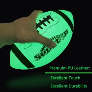 Senston Glow in The Dark Football Size 6 - Junior/Youth Glow Leather Football