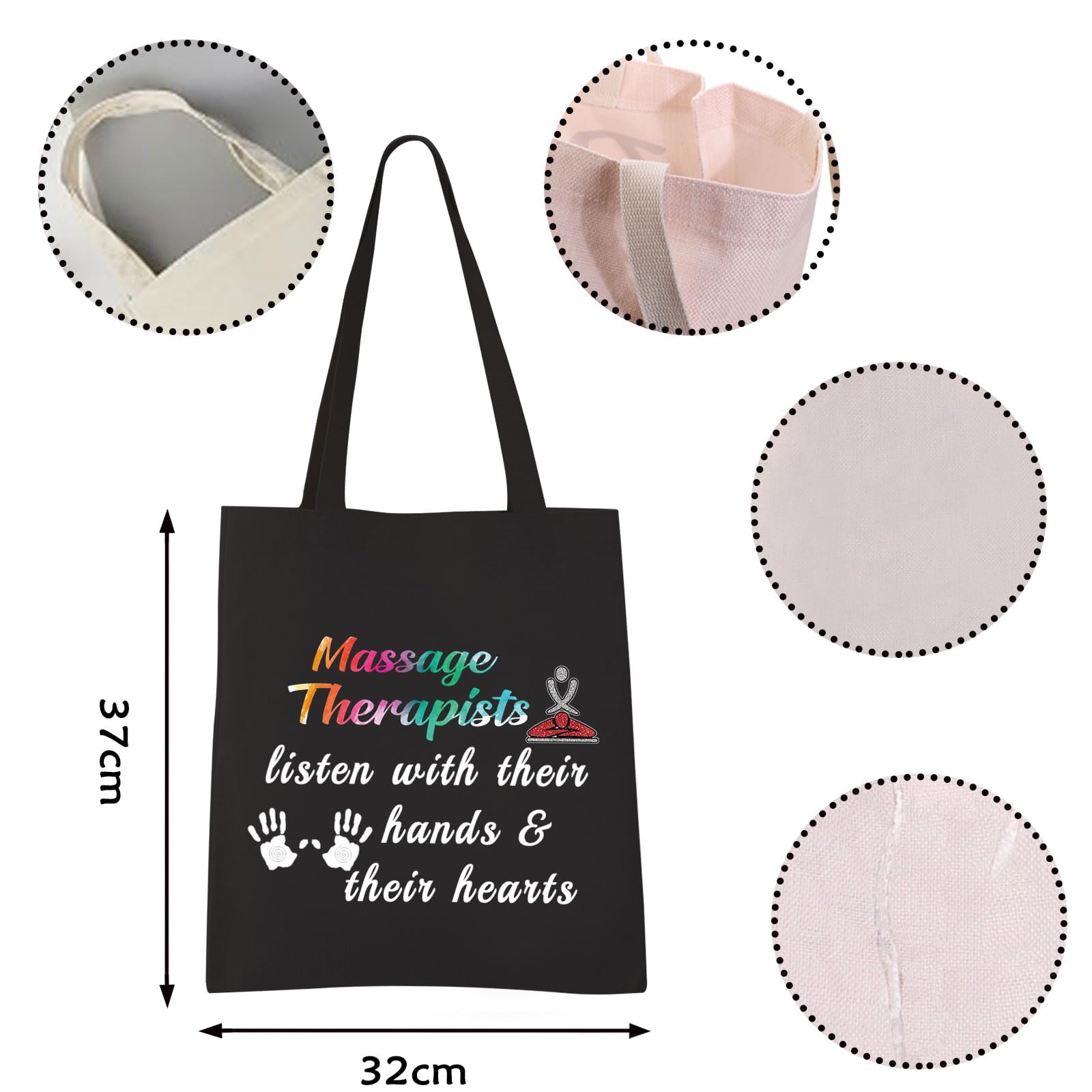 VAMSII Massage Therapist Gifts Tote Bag Massage Therapy Gifts Massage Therapist Supplies Bag Masseuse Gifts Massagist Gift(Massage Therapist tote)