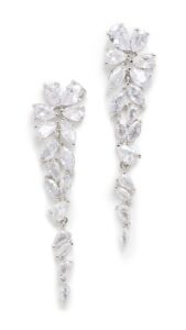 shashi women's estelle earrings, white gold, one size