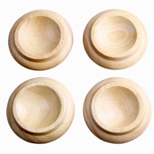 4 Pcs Solid Wood Upright Piano Caster Cups,Furniture Caster Cups,HilerPunk Sofas Beds Chairs Wheel Caster Cups Pads,with Non-Slip & Anti-Noise Felt Pads,for Hardwood Floor Protectors-Natural Wood