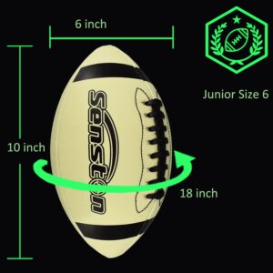 Senston Glow in The Dark Football Size 6 - Junior/Youth Glow Leather Football