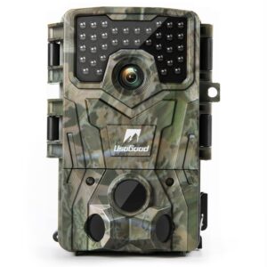 trail camera, 24mp 1080p game cameras with 850nm infrared night vision, 65ft motion activated deer hunting cam for garden wildlife monitoring, ip66 waterproof, 120° wide angle detection, easy set up