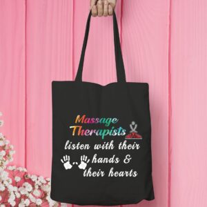 VAMSII Massage Therapist Gifts Tote Bag Massage Therapy Gifts Massage Therapist Supplies Bag Masseuse Gifts Massagist Gift(Massage Therapist tote)