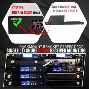 RhymKawa Rackmount Bracket Kit fit for Sure QLXD4 Single Receiver Wireless System Mount on 1U Standard 19'' Rack Distribution