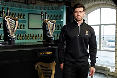 Guinness Black Quarter Zip Performance Top Official Merchandise Pullover 1/4 Zip Athletic Fleece