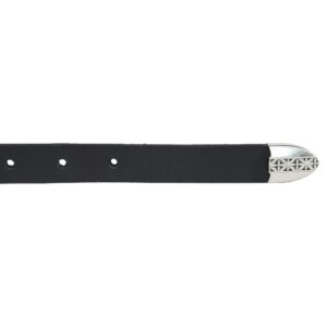 Lucky Brand Women Style Fashion Leather Belt, Western Buckle-Black, L (31-33")