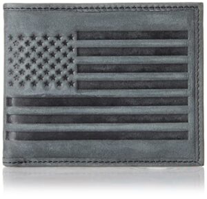 lucky brand men's bifold wallet (available in cotton canvas, flag embossed leather-black, one size