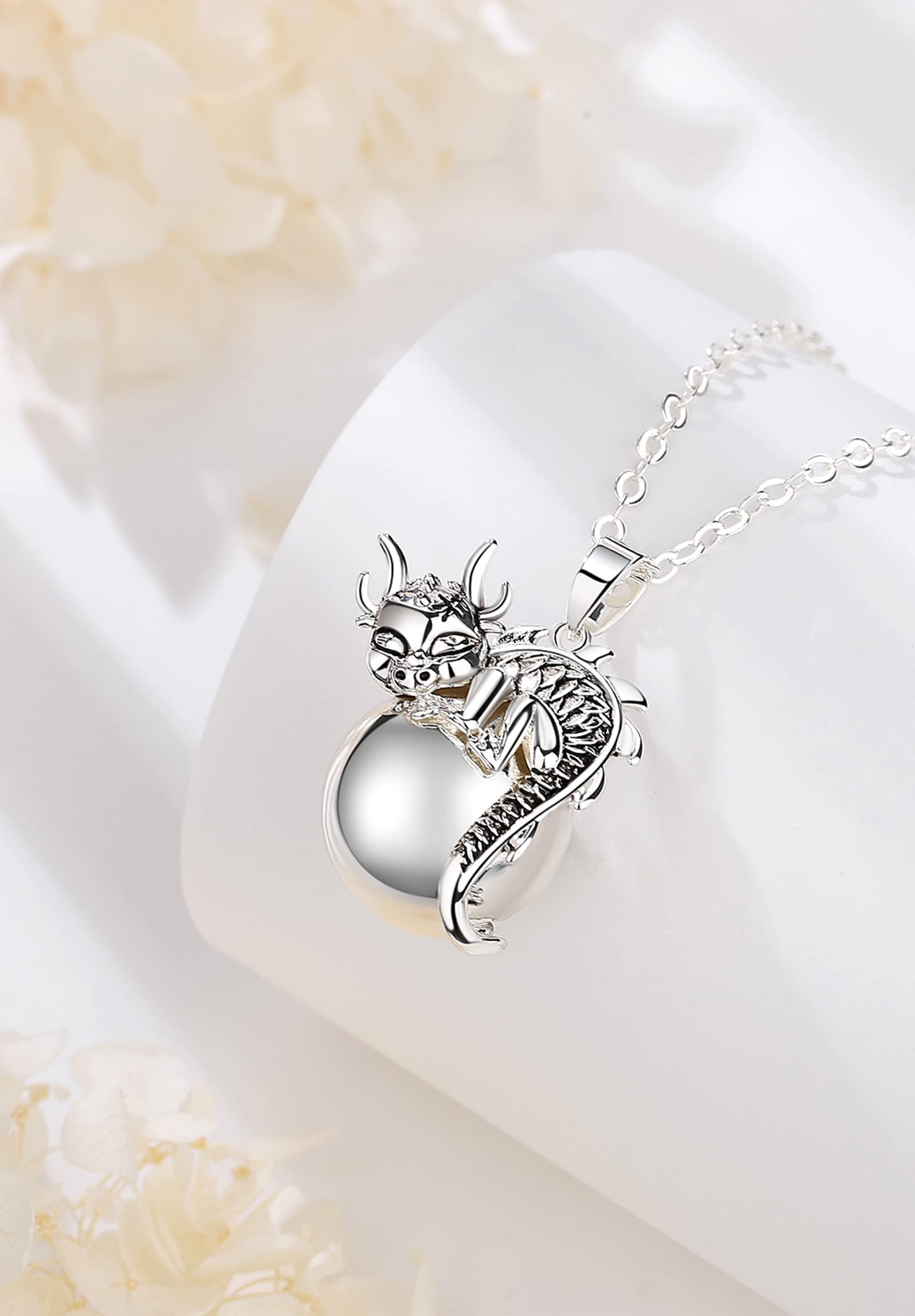 AEONSLOVE Harmony Ball Necklace Angel Chime Caller Necklace Balls Llamador De Angeles Chime Ball Necklace Bola Necklace Pregnancy Necklace Chime Ball Chime Necklace Dragon Baby - 30 & 45 Inch Chains