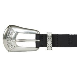 Lucky Brand Women Style Fashion Leather Belt, Western Buckle-Black, L (31-33")