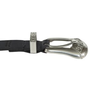 Lucky Brand Women Style Fashion Leather Belt, Western Buckle-Black, L (31-33")