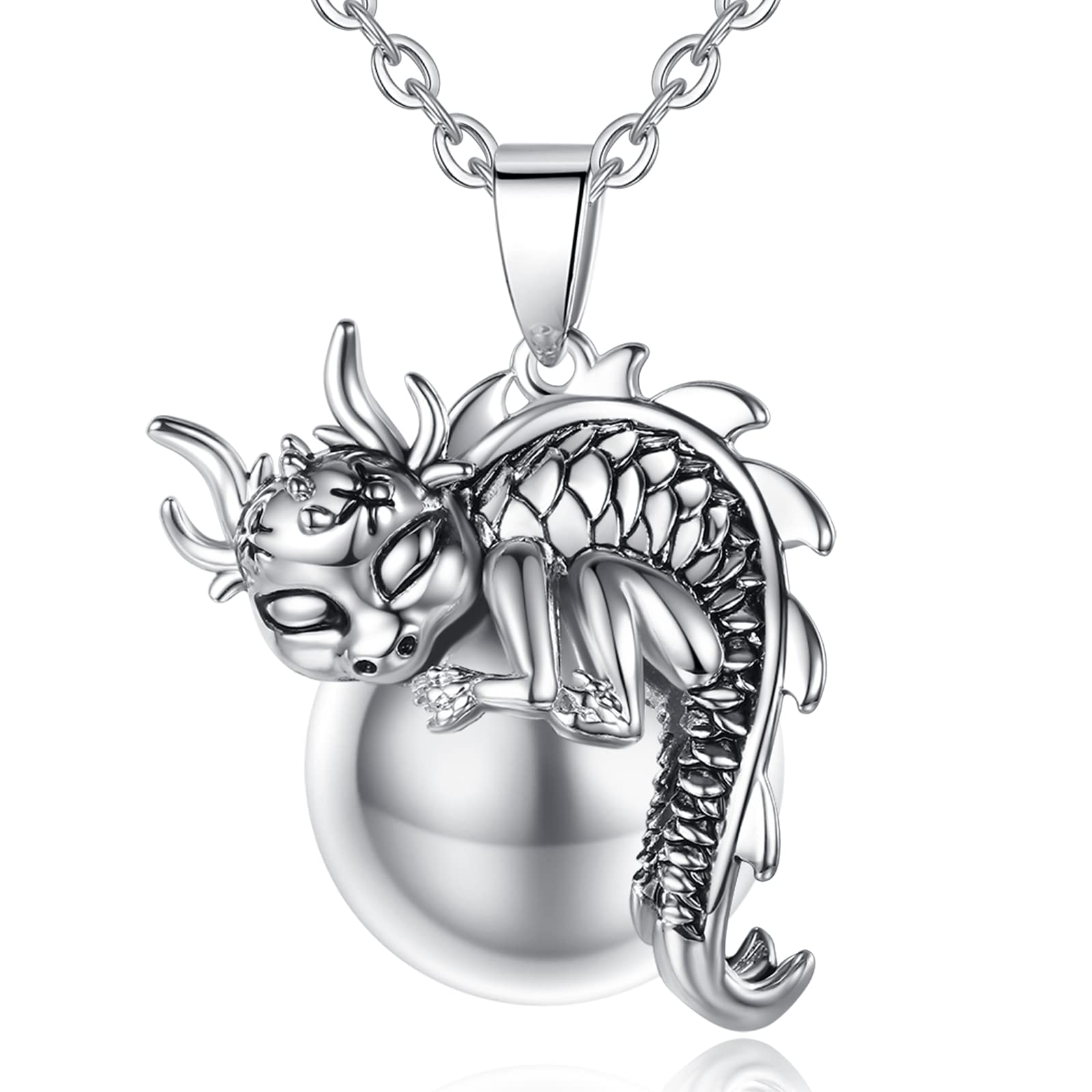 AEONSLOVE Harmony Ball Necklace Angel Chime Caller Necklace Balls Llamador De Angeles Chime Ball Necklace Bola Necklace Pregnancy Necklace Chime Ball Chime Necklace Dragon Baby - 30 & 45 Inch Chains