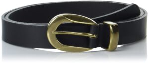 lucky brand women leather bold fashion statement belts, sculpted buckle-black, m (28-30")