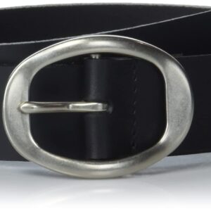 Lucky Brand Women Leather Bold Fashion Statement Belts, Sculpted Center Bar Buckle-Black, Medium, M (28-30")