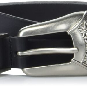 Lucky Brand Women Style Fashion Leather Belt, Western Buckle-Black, L (31-33")