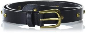 lucky brand women leather bold fashion statement belts, domed studded-black, s (26-27")