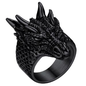 faithheart punk dragon ring for women hip-hop design nordic mythology jewelry for male