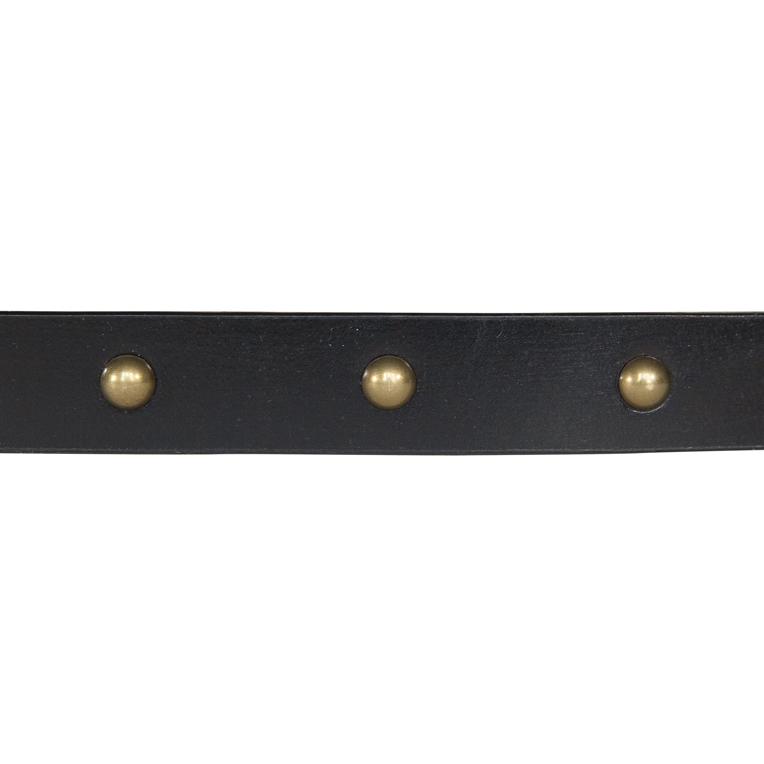 Lucky Brand Women Leather Bold Fashion Statement Belts, Domed Studded-Black, S (26-27")