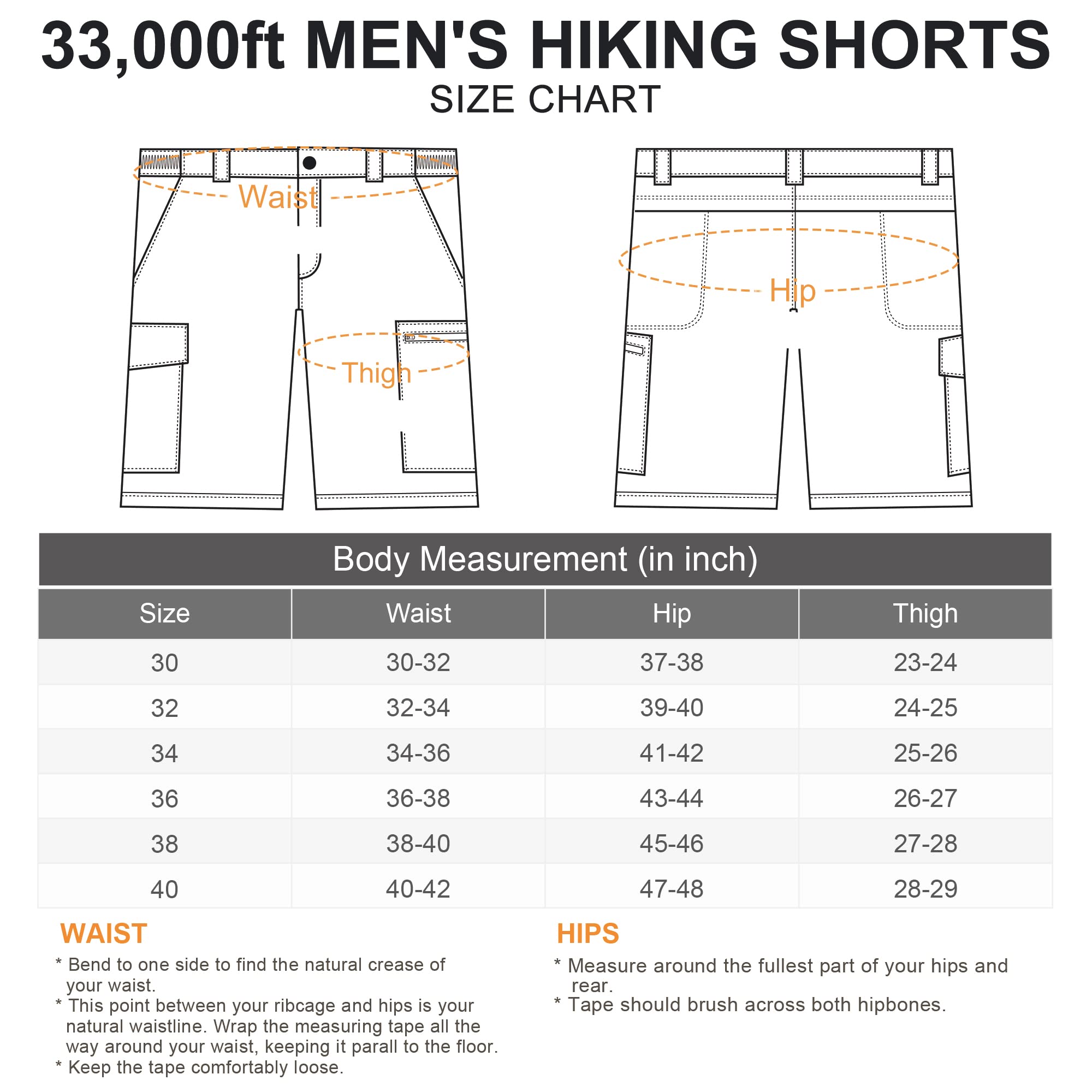 33,000ft Men's Golf Shorts 10" Inseam with Zipper Pocket Lightweight Quick Dry Stretch Hiking Cargo Shorts for Travel Fishing Fossil