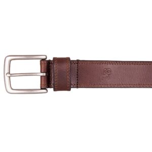 Lucky Brand Men Casual Leather Belt, Double Stitch-Brown, 44