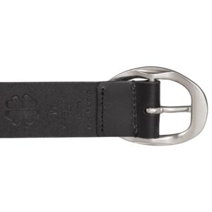 Lucky Brand Women Leather Bold Fashion Statement Belts, Sculpted Center Bar Buckle-Black, Medium, M (28-30")