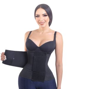 silueta perfecta faja colombiana tipo reloj de arena moldeadora y reductora ideal para el entrenamiento diario y uso cotidiano (medium), black