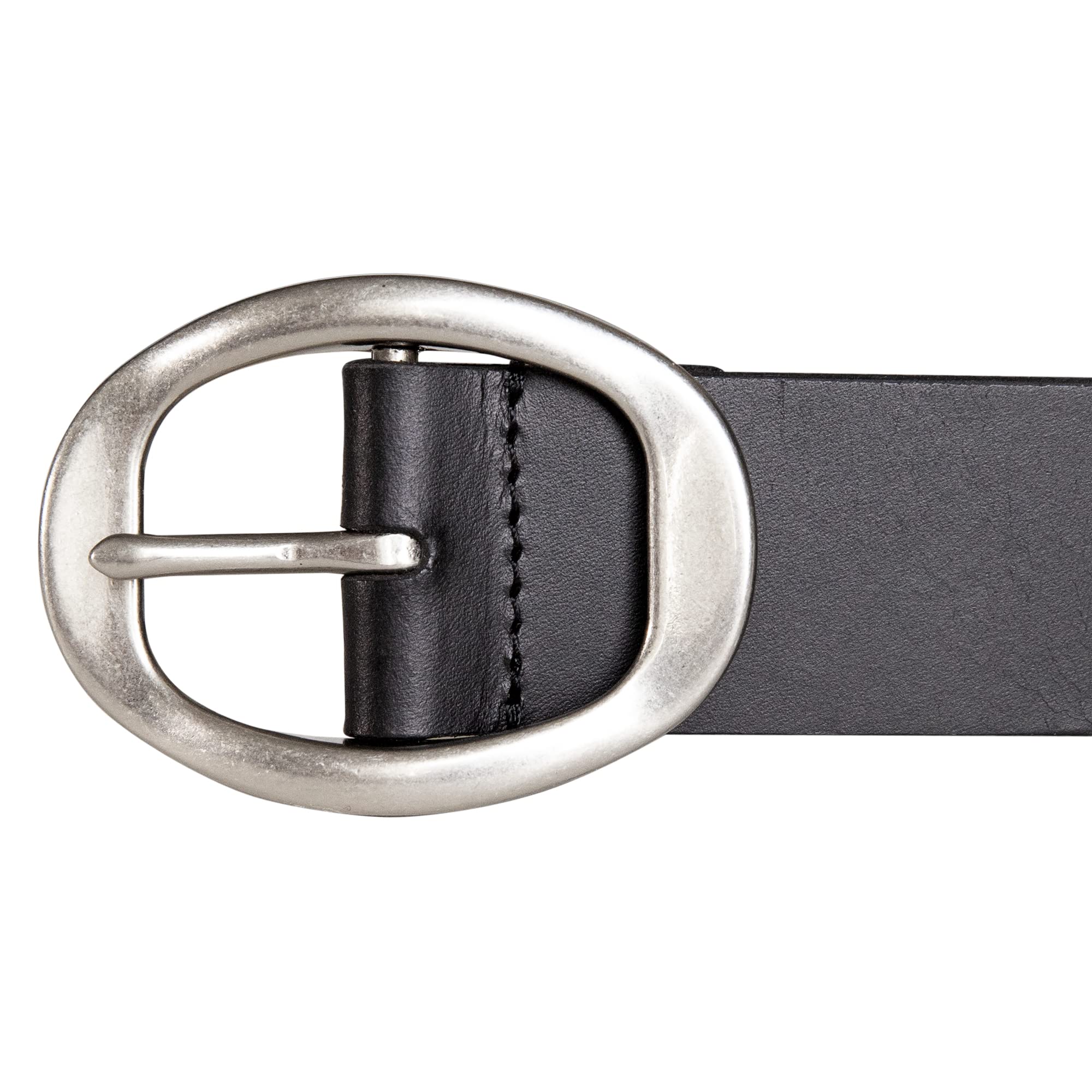 Lucky Brand Women Leather Bold Fashion Statement Belts, Sculpted Center Bar Buckle-Black, XL (34-35")