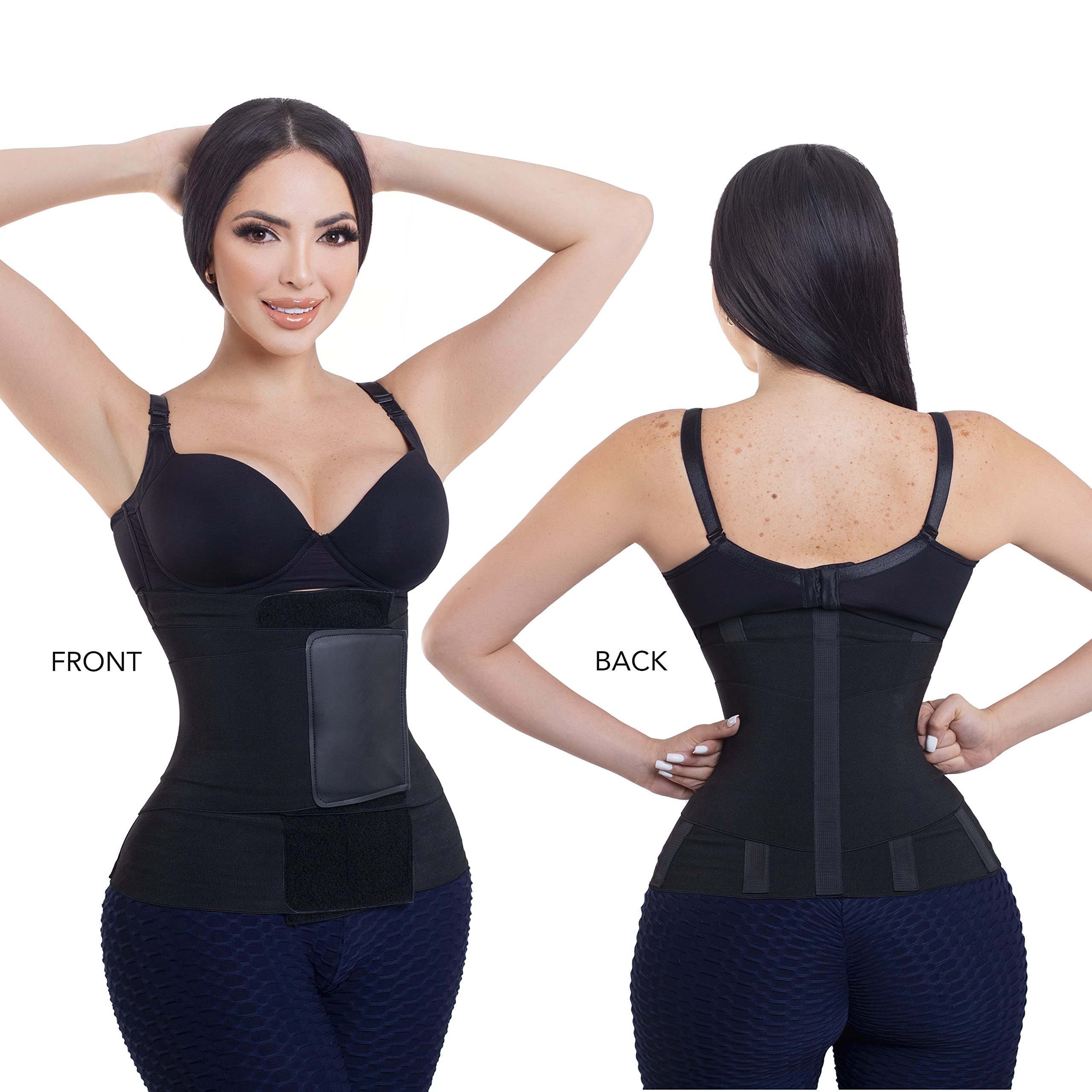 Silueta Perfecta Faja Colombiana tipo Reloj de Arena moldeadora y reductora ideal para el entrenamiento diario y uso cotidiano (Medium), Black