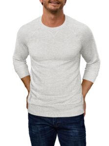 anelune men's sweatshirt crewneck french terry pullover gray large