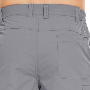 CRYSULLY Men's Summer Hiking Regular Fit Shorts with 5 Pockets, Cargo Shorts Light Grey