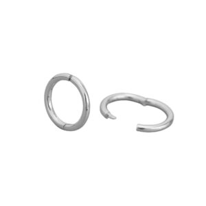 minimalist endless small hoop earrings 925 sterling silver for women hypoallergenic 14g tiny cartilage huggie hoops helix septum nose rings daith tragus fashion polished body piercing jewelry (silver 8mm)