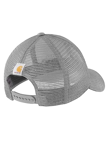 Carhartt Men's Canvas Mesh-Back Logo Graphic Cap, Asphalt/Black, OS