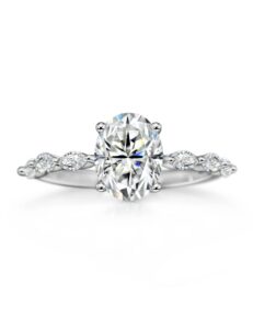 michooyel 2ct oval cut moissanite engagement ring d color moissanite vvs1 band sterling silver women rings