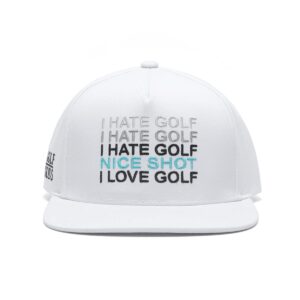 golf gods - i hate golf white snapback golf hat - flat brim, one size