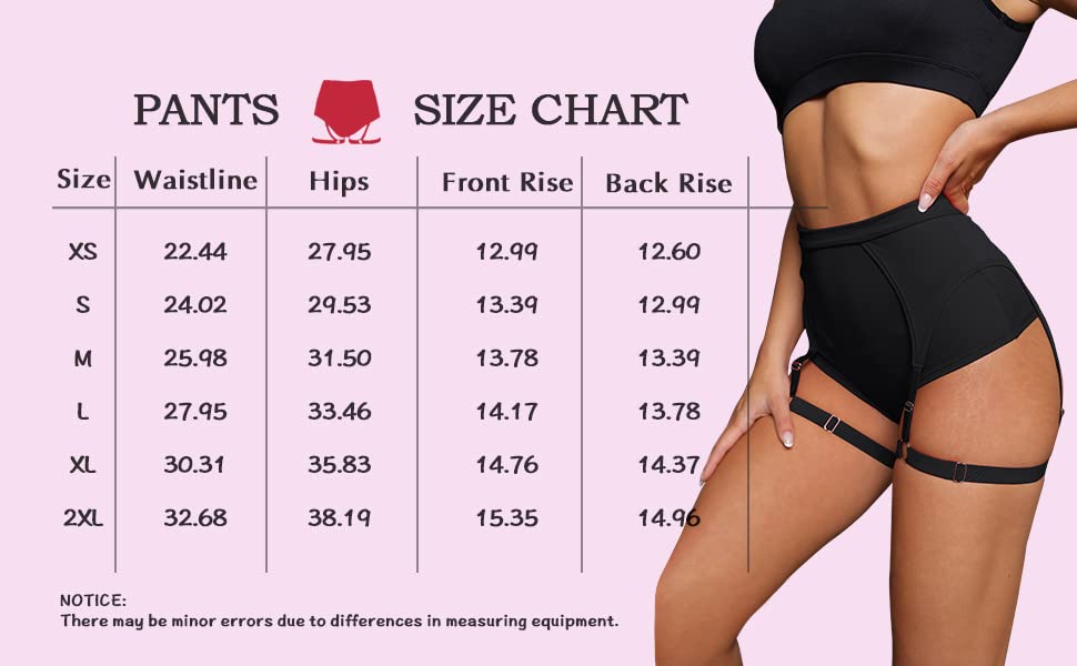 BZB Women's Booty Shorts with Garters High Waisted Biker Hot Pants Gym Cheeky Garter Running Shorts Black