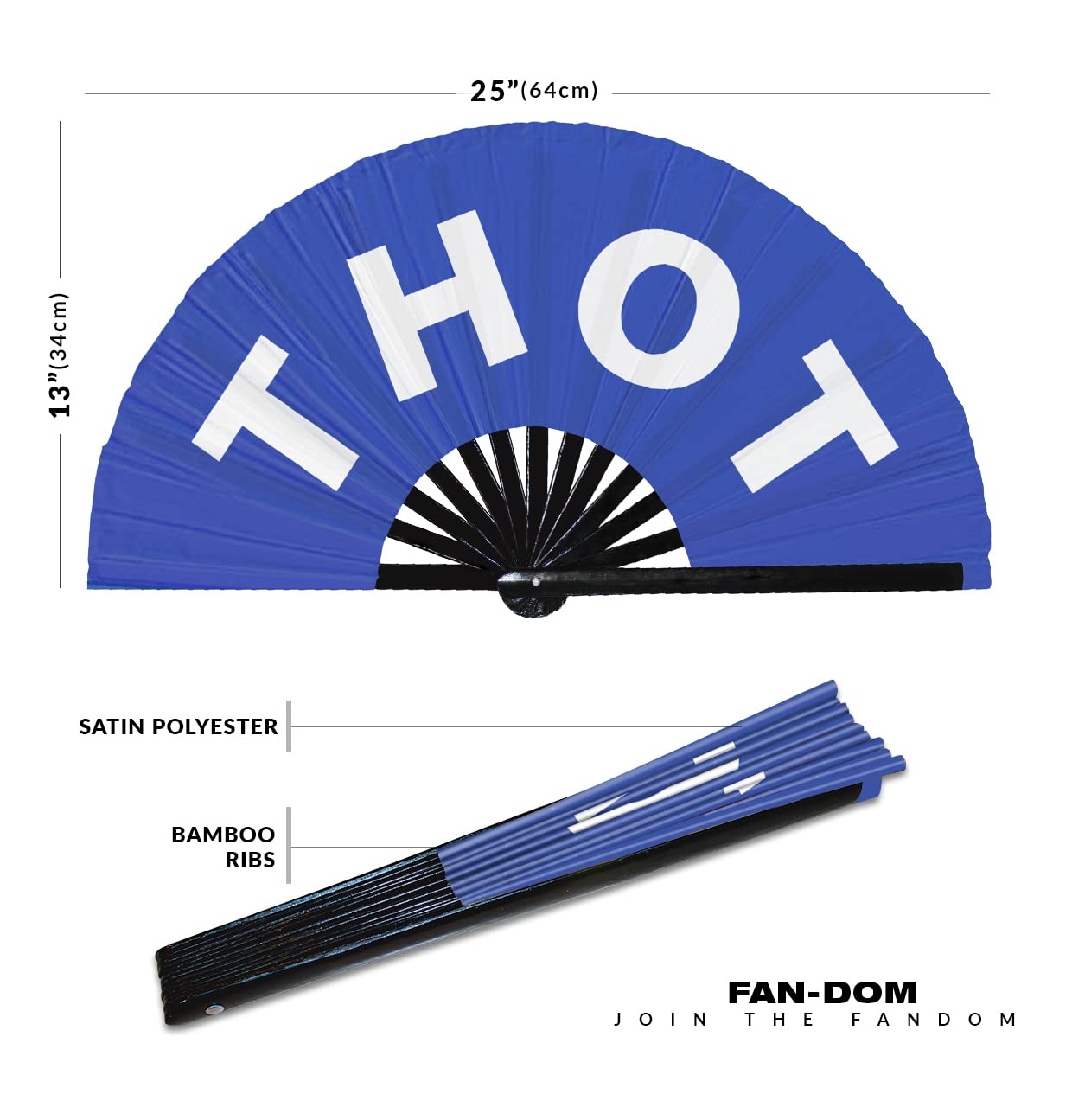 Thot Hand Fan Foldable Bamboo Circuit Hand Fan Funny Gag Curse Words Expressions Statement Gifts Festival Accessories Rave Handheld Circuit Event Fan Clack Fans (Blue)