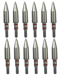 100/125/150/175/200 grains stainless steel archery field points, arrow target field points in archery field tips and broadheads 1 dozen 12 pcs (t 19/64″-150grains)