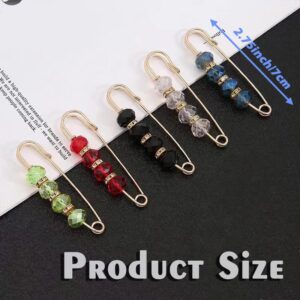 5 Pcs Fashion Pearl Brooch,Sweater Shawl Clip Double Faux Bling Brooches Waist Pants Extender Safety Pins