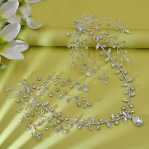 HONGMEI Wedding Headband for Women Rhinestone Bridal Headpieces with Pendant Bridal Forehead Chain Wedding Hair Accessories for Brides