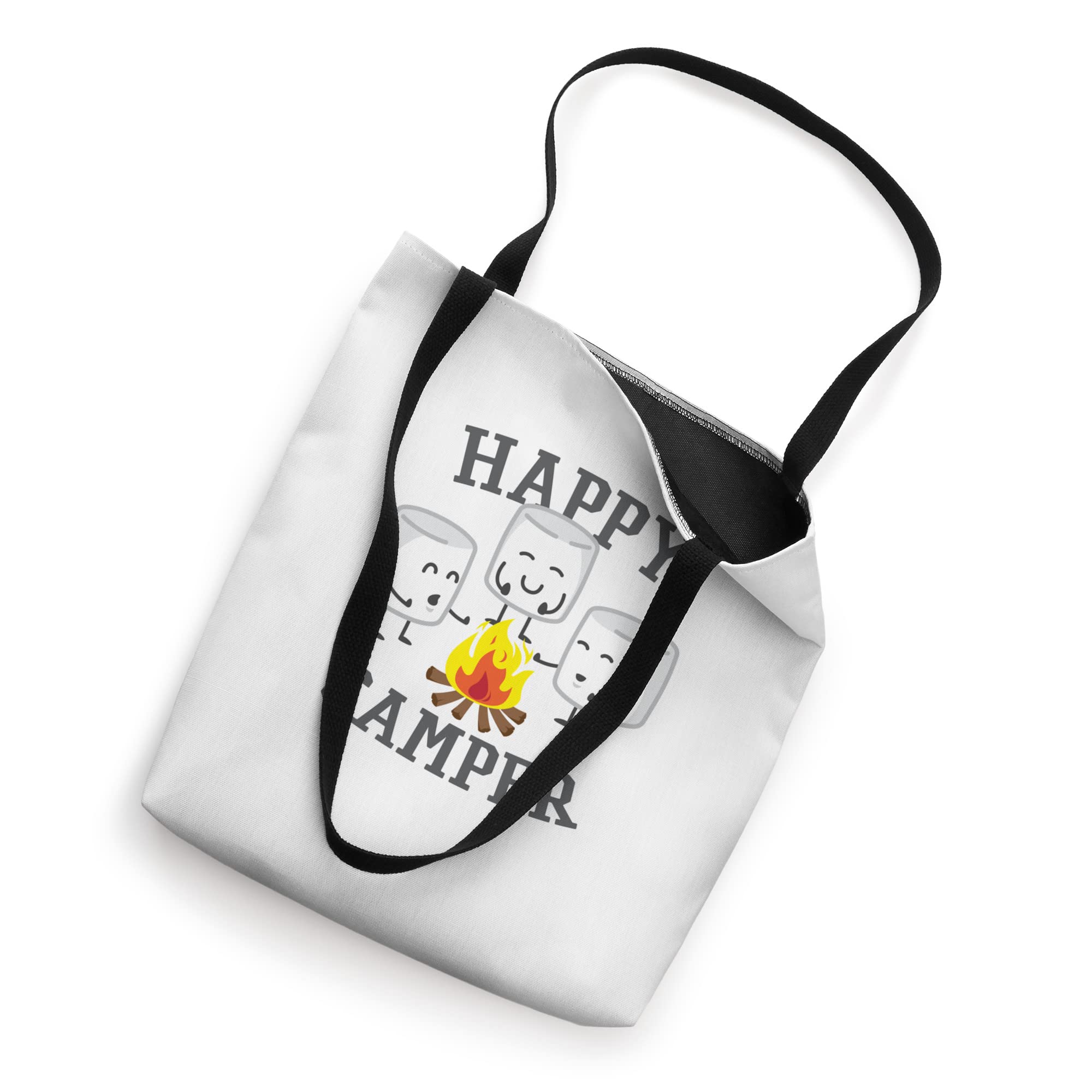 Happy Camper Camping Marshmallows Roasting Smores Bonfire Tote Bag