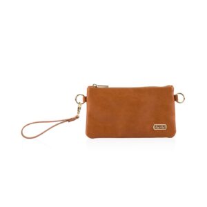 itzy ritzy boss pouch wristlet, crossbody clutch & belt bag - clutch purse for women - includes crossbody strap & wristlet strap - features 6 card slots & 2 zippered pockets (cognac)