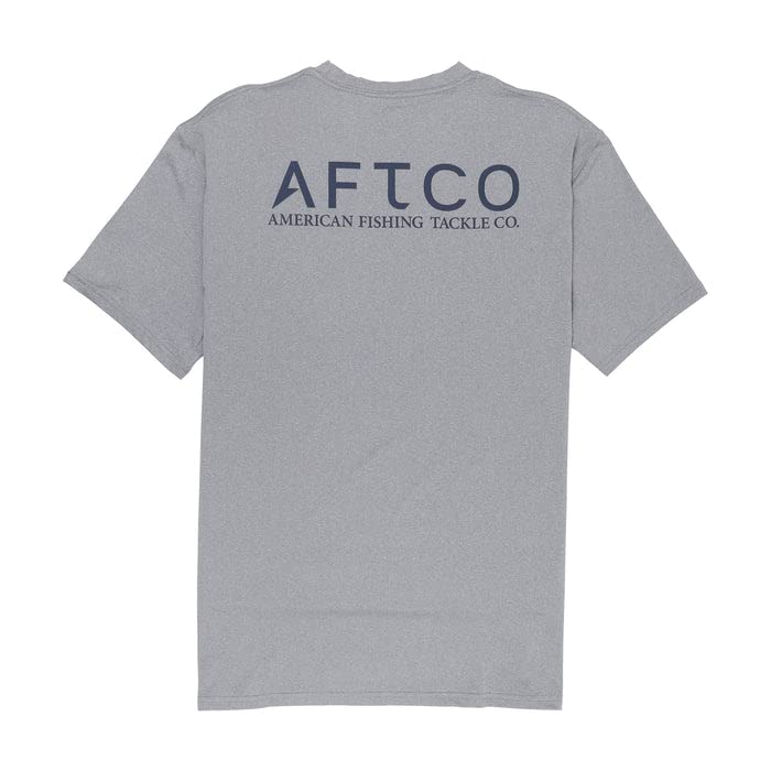 AFTCO Samurai Short Sleeve Performance Shirt Steel Heather Size M M60126STLHM