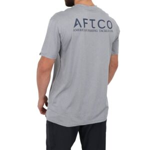 AFTCO Samurai Short Sleeve Performance Shirt Steel Heather Size M M60126STLHM