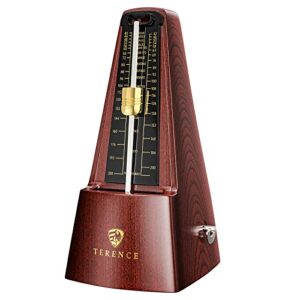 mechanical metronomes for piano guitar violin bass drum and other musical instruments loud sound and high precision track beat and tempo for beginners (wood grain)