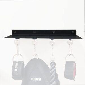 jilinwei metal 16” tonal floating accessory shelf with 4 pcs tonal accessory shelf clips/mounts/brackets for tonal gym gear,black(clips are installed)