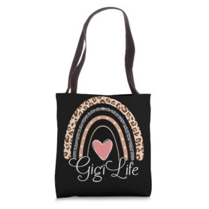 gigi life boho rainbow funny gigi tote bag