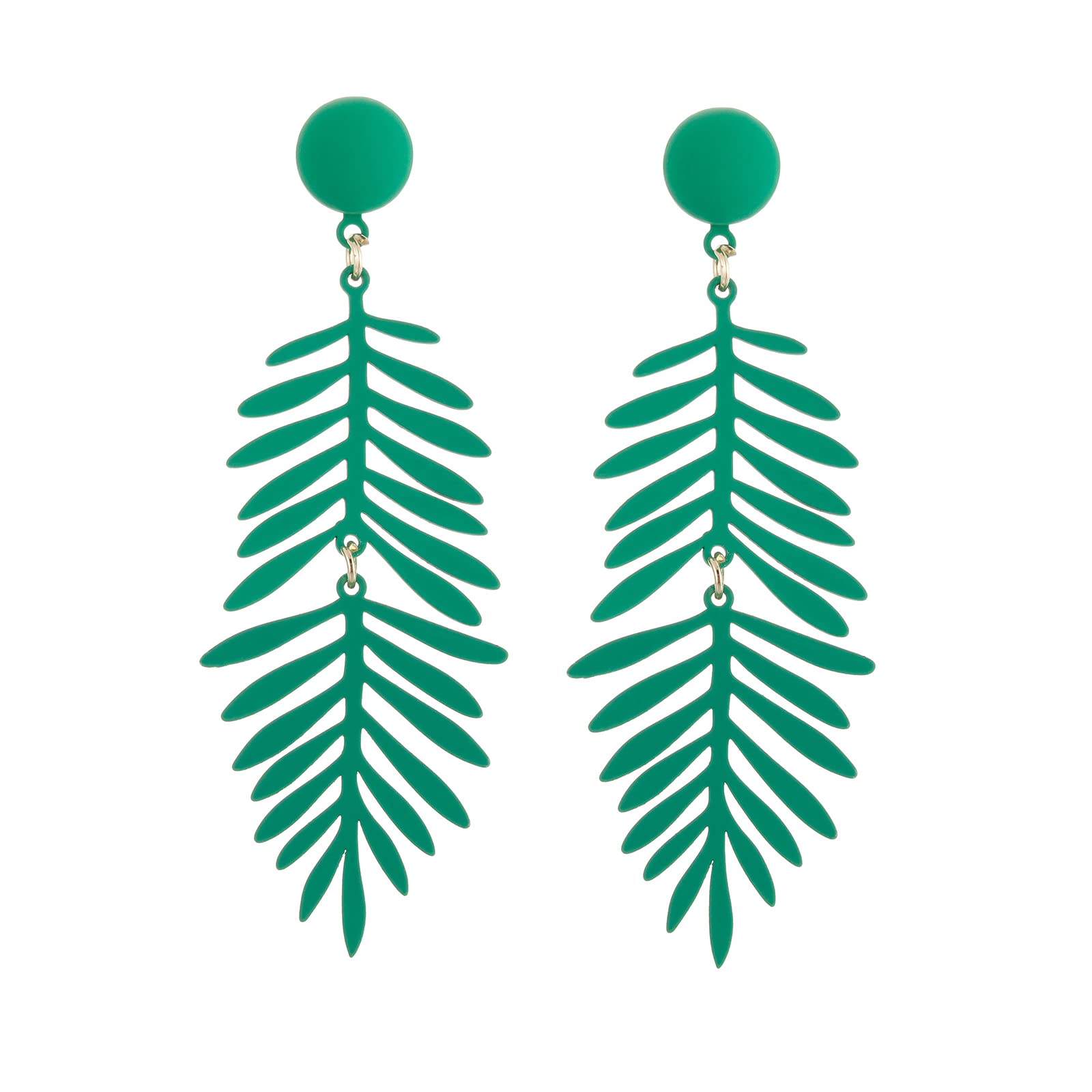 RUOFFETA Palm Leaf Earrings for Women, Tropical Leaf Dangle Earrings Boho leaf Statement Earrings Fashion Jewelry(Green)