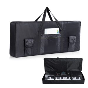 61 key keyboard case, keyboard bag 40.2"x17.3"x5.9" portable water repellency keyboard carrying case with 3 pockets (61 key keybord cover)"