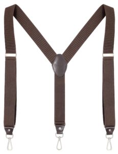 men's suspenders with swivel hooks and elastic straps y-back, for heavy duty, big and tall (coffee)