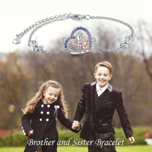 AOBOCO Sister Gift from Brother Sterling Silver Sister Bracelet Birthday Jewelry Gift from Big Bro